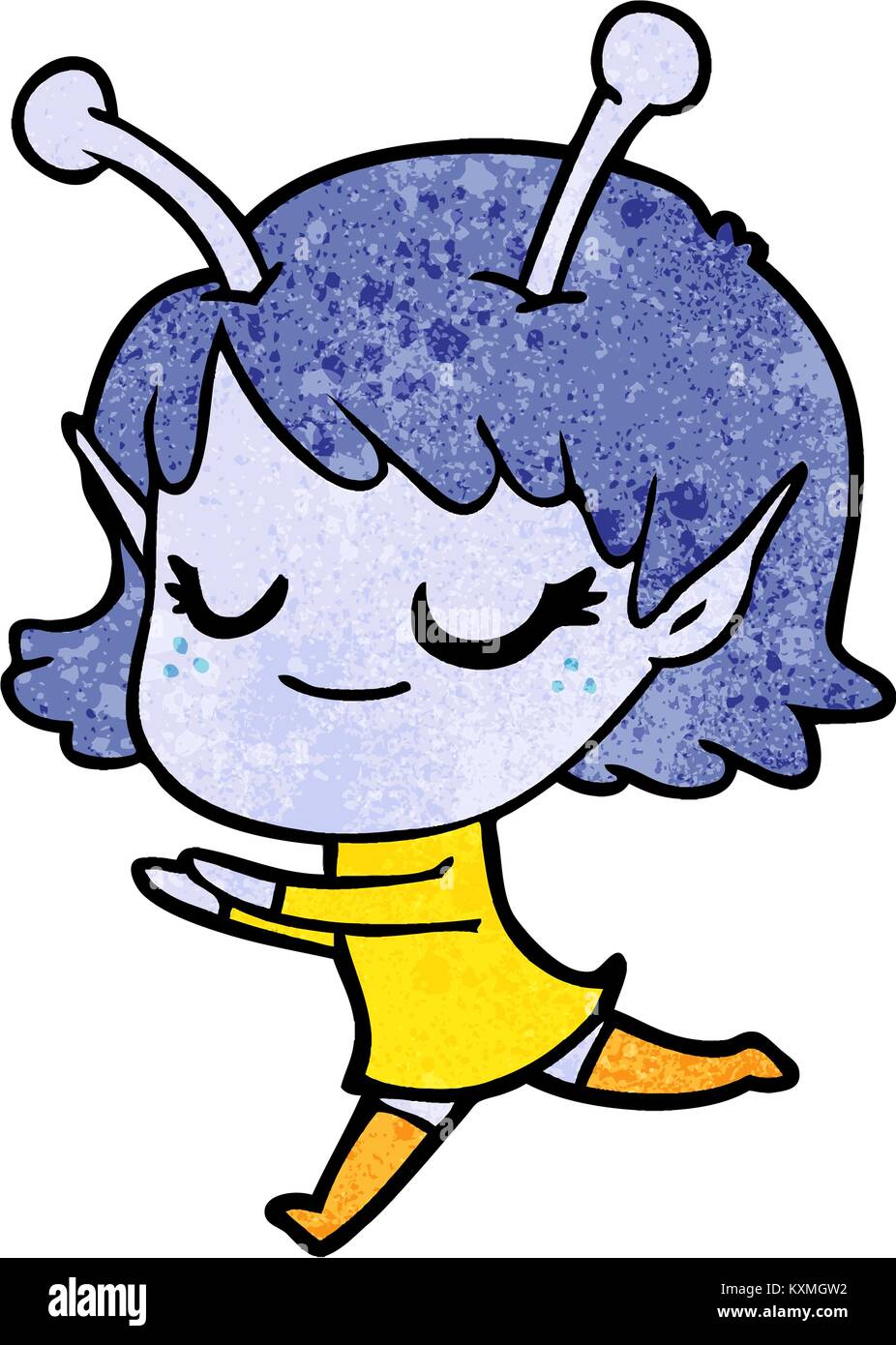 smiling alien girl cartoon Stock Vector Image & Art - Alamy