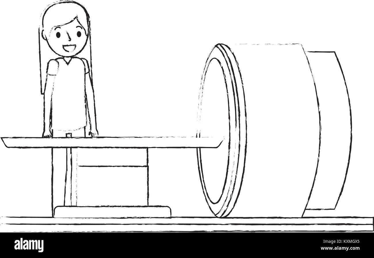 tomography scanner machine with medical professional Stock Vector Image ...