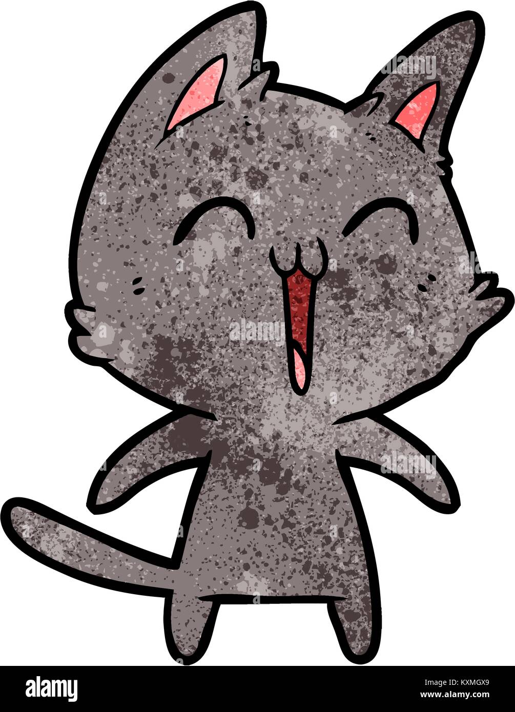happy cartoon cat meowing Stock Vector Image & Art - Alamy