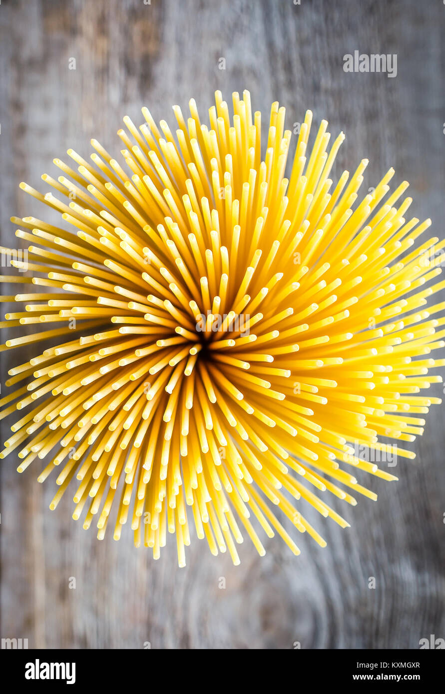 A bunch of spaghetti: top view Stock Photo - Alamy