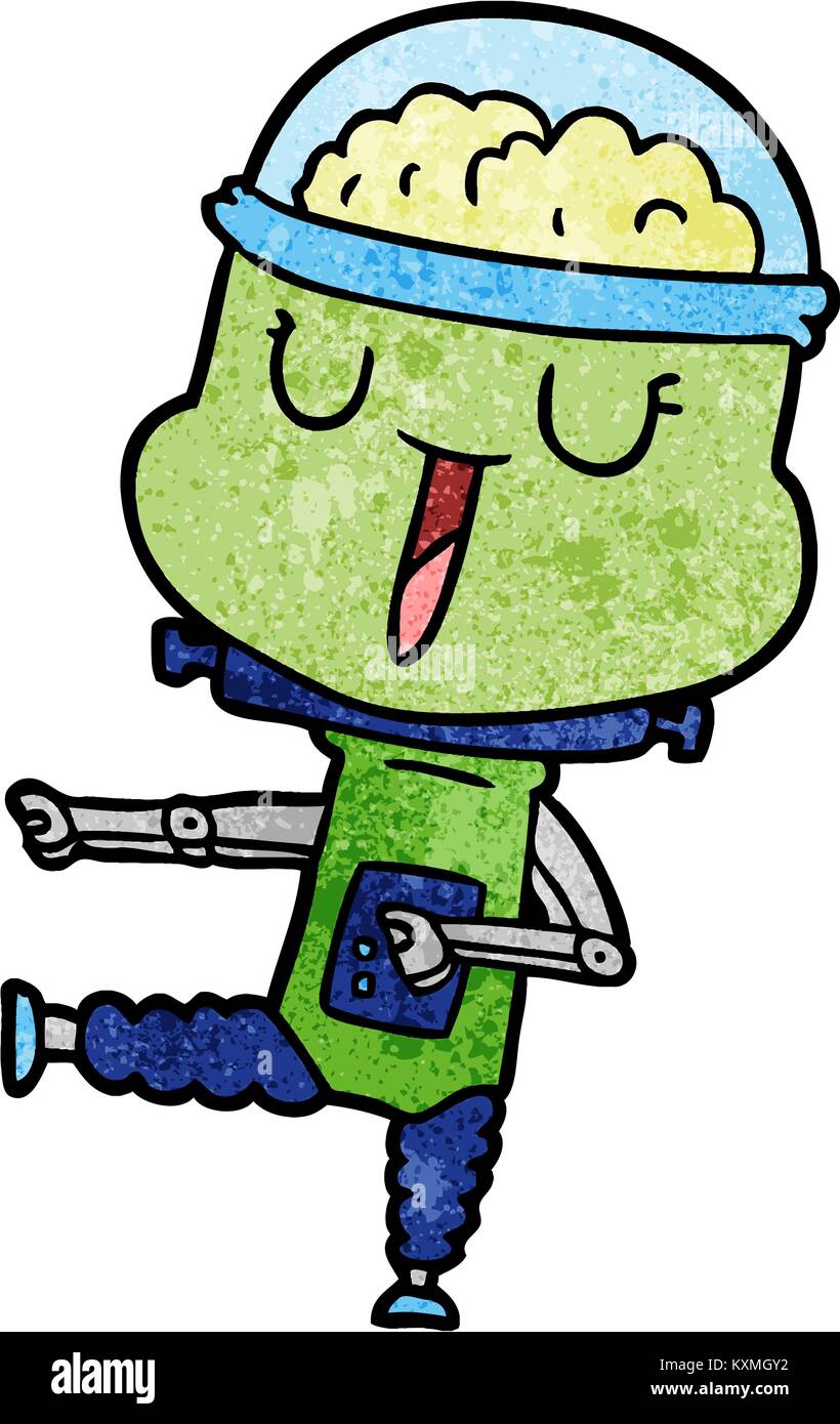 happy cartoon robot Stock Vector Image & Art - Alamy