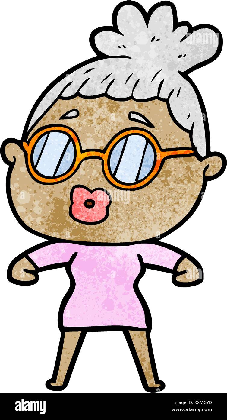 cartoon woman wearing spectacles Stock Vector Image & Art - Alamy