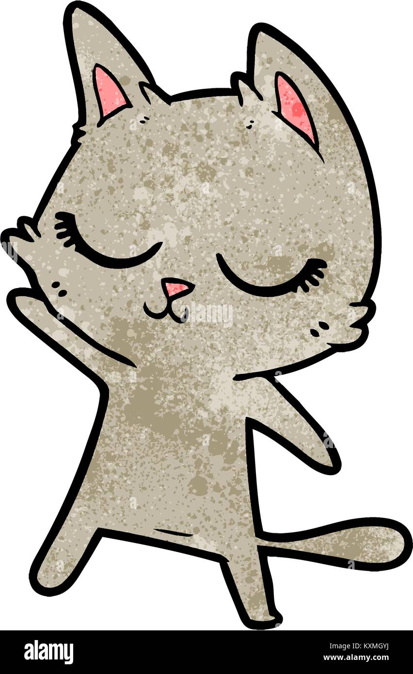 calm cartoon cat waving Stock Vector Image & Art - Alamy