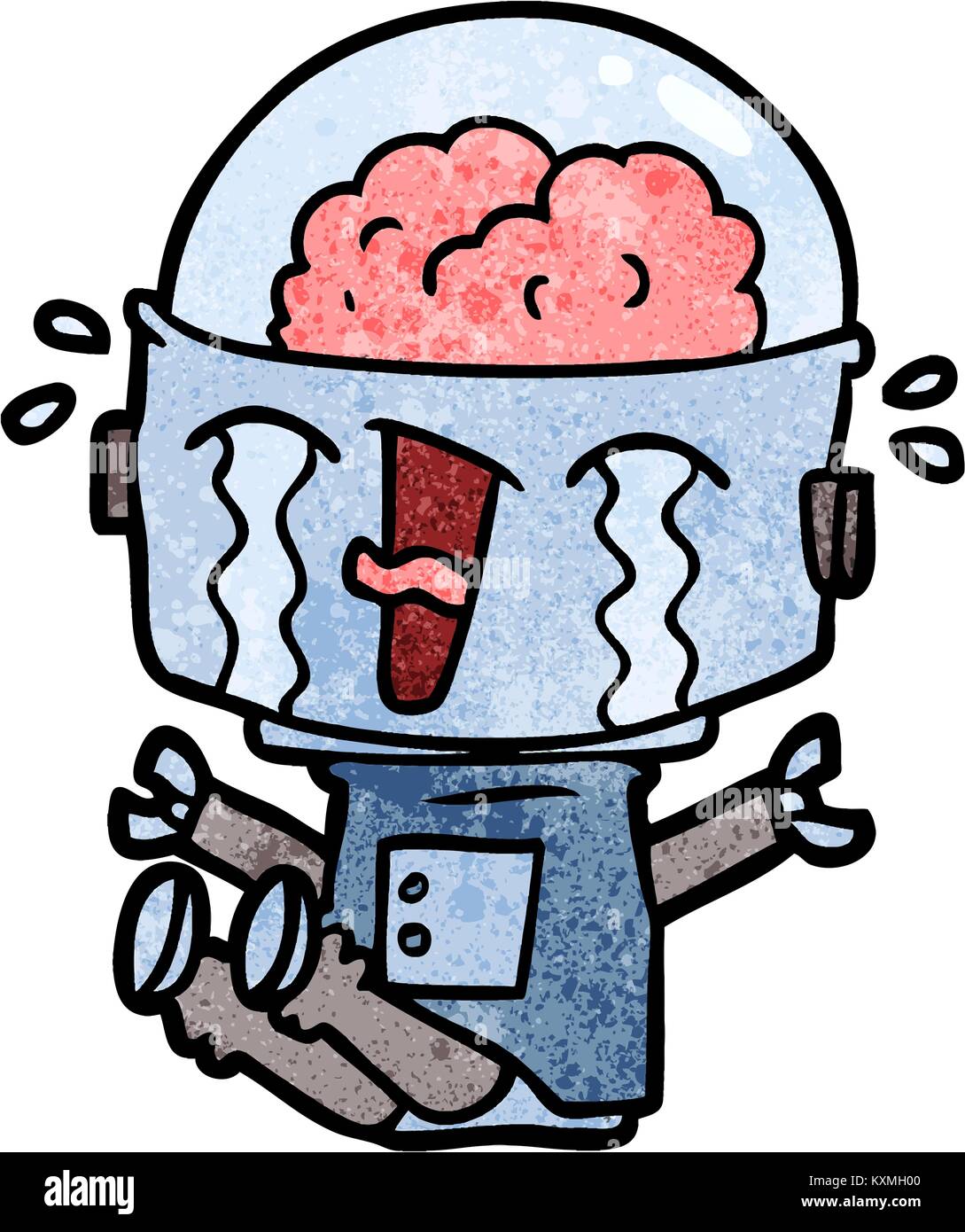 cartoon crying robot Stock Vector Image & Art - Alamy