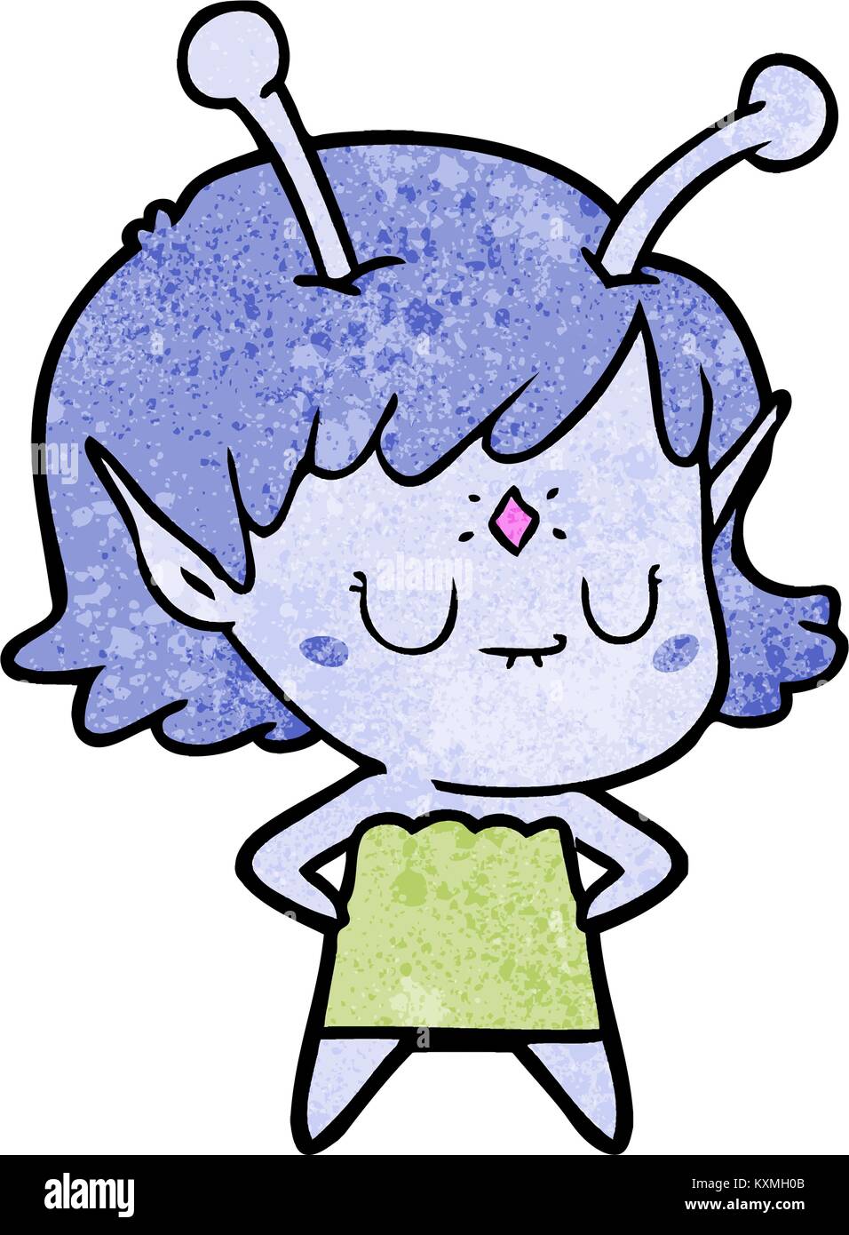 cartoon alien girl Stock Vector Image & Art - Alamy