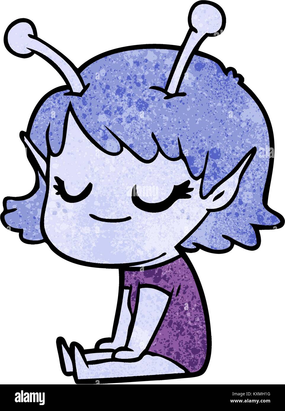 smiling alien girl cartoon Stock Vector Image & Art - Alamy