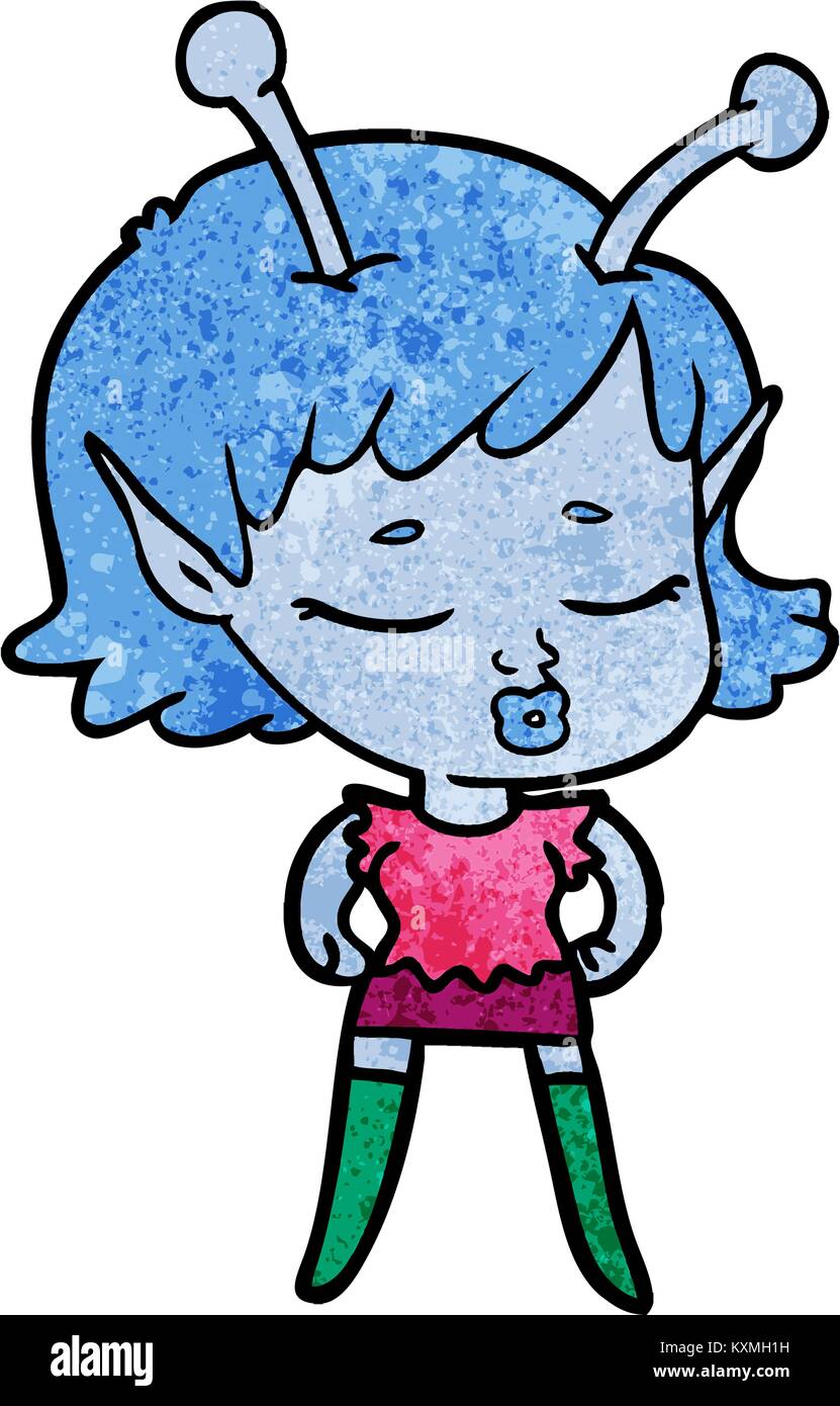 cute alien girl cartoon Stock Vector Image & Art - Alamy