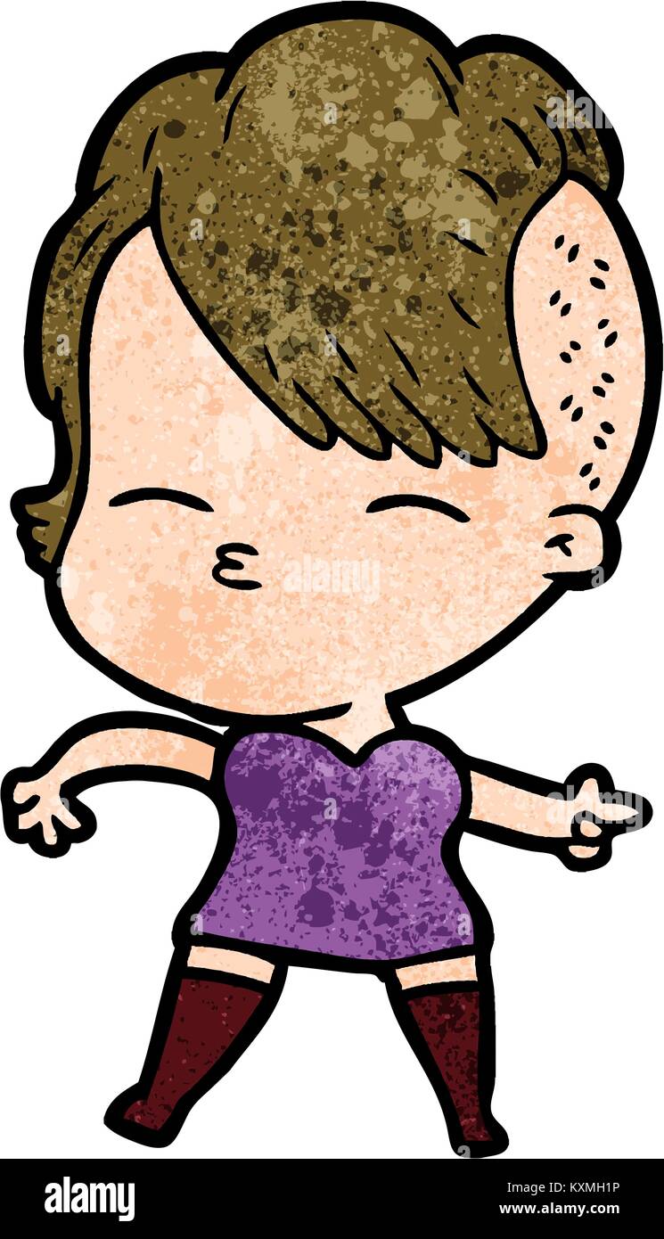 cartoon squinting girl Stock Vector Image & Art - Alamy