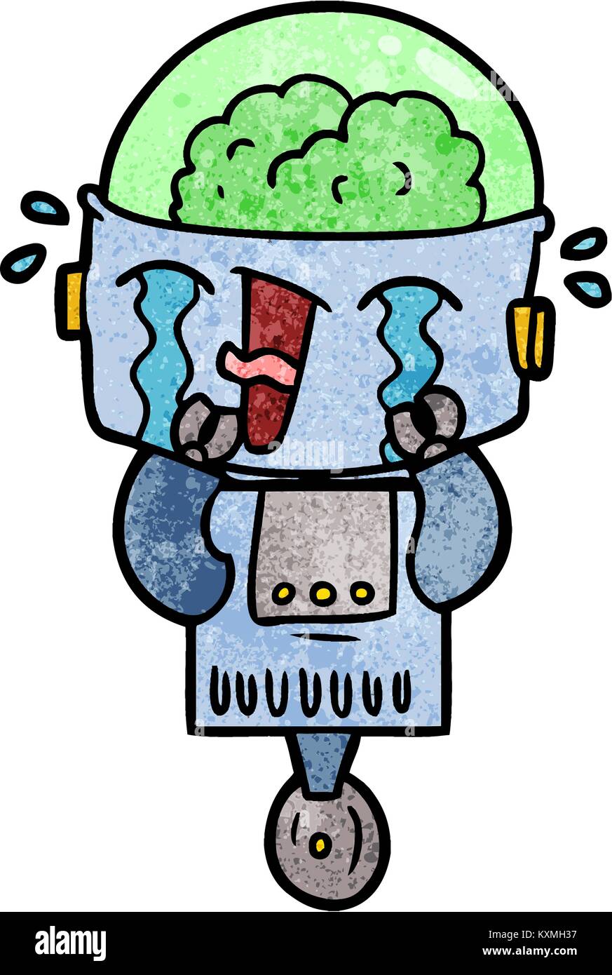 cartoon crying robot Stock Vector Image & Art - Alamy