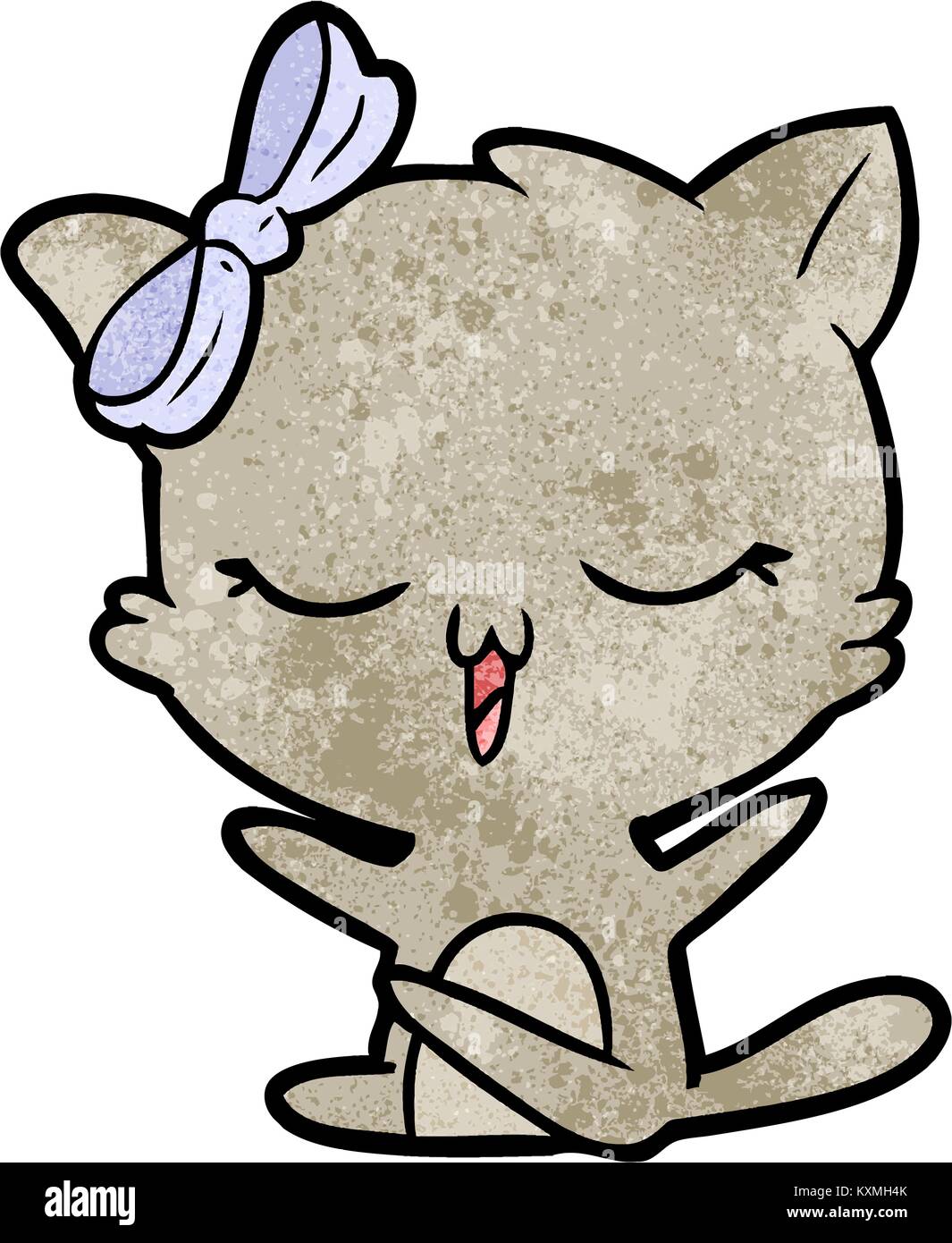 cartoon cat with bow on head Stock Vector Image & Art - Alamy