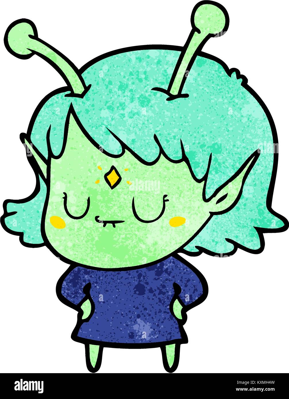 cartoon alien girl Stock Vector Image & Art - Alamy