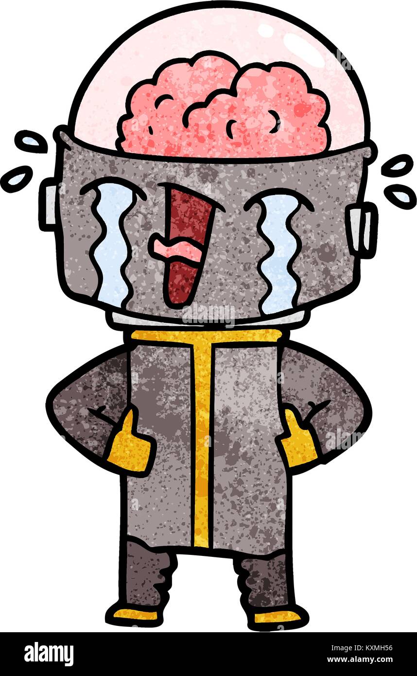 cartoon crying robot Stock Vector Image & Art - Alamy