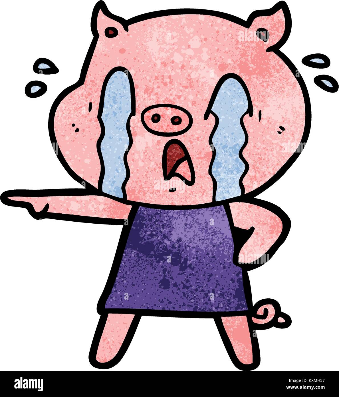 crying pig cartoon wearing human clothes Stock Vector Image & Art - Alamy