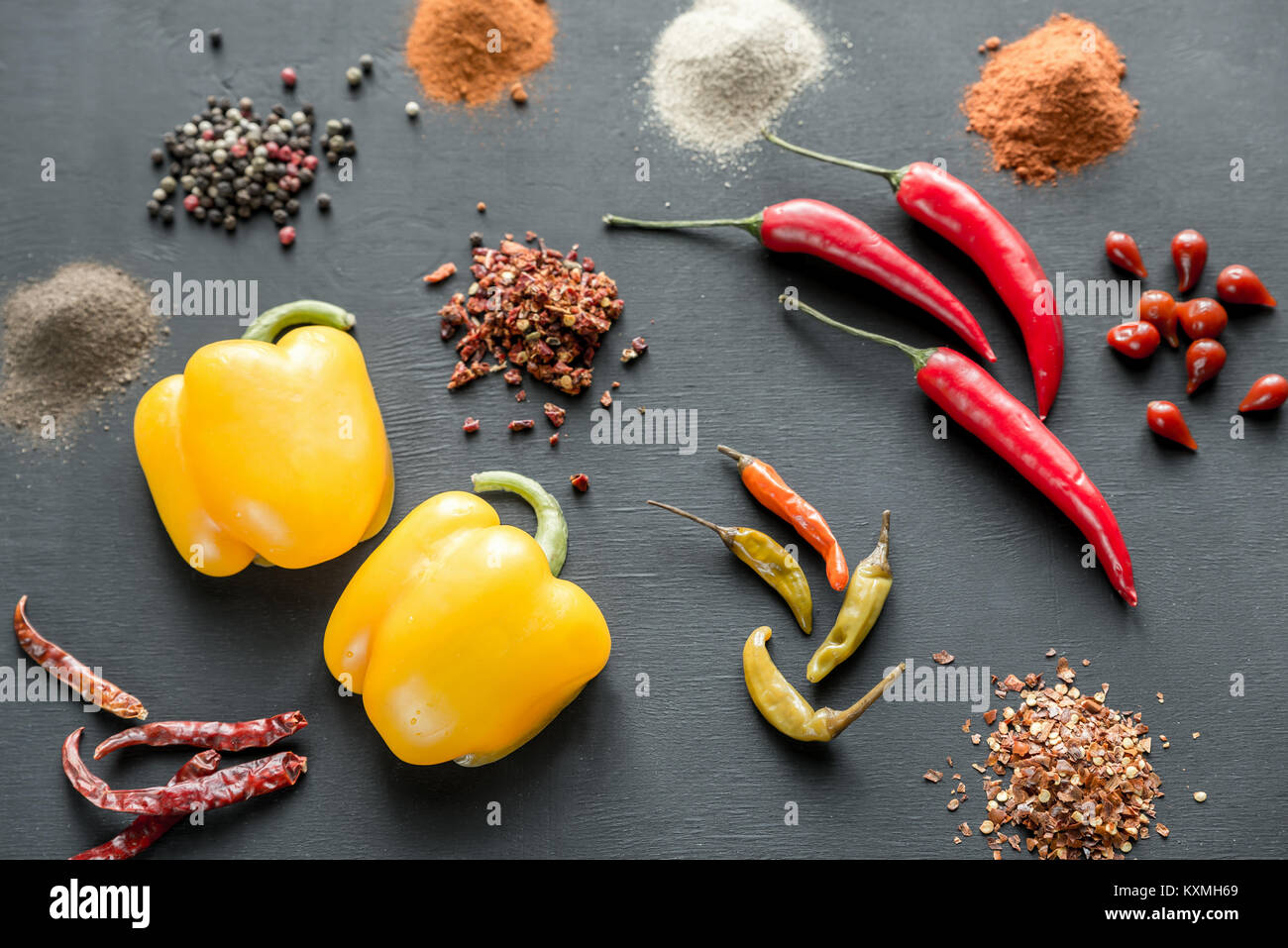 Various types of pepper Stock Photo - Alamy