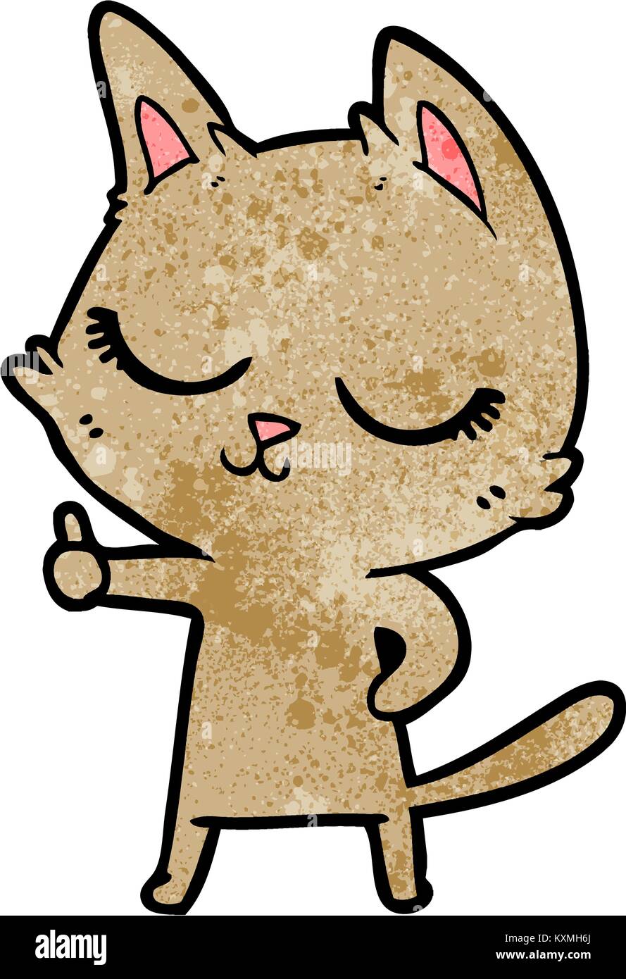 calm cartoon cat Stock Vector Image & Art - Alamy