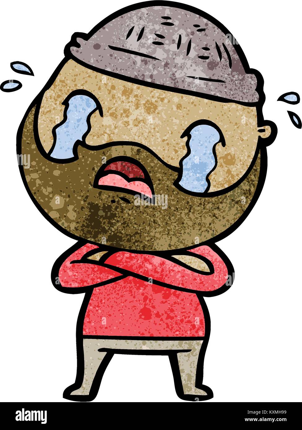 cartoon bearded man crying Stock Vector Image & Art - Alamy