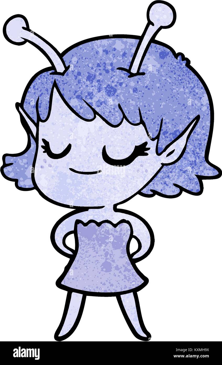 smiling alien girl cartoon Stock Vector Image & Art - Alamy