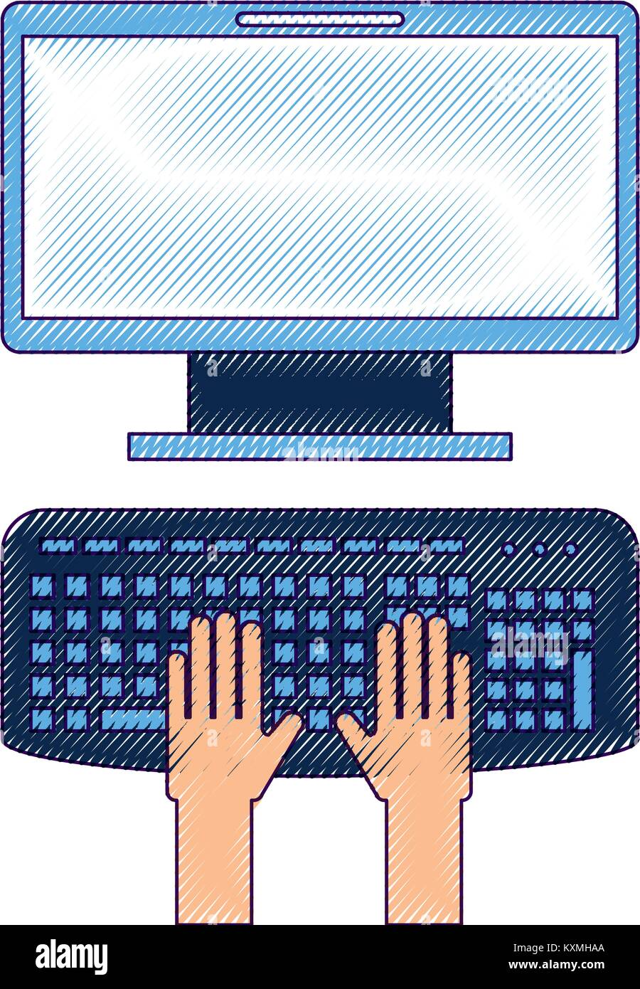 user with computer desktop Stock Vector Image & Art - Alamy