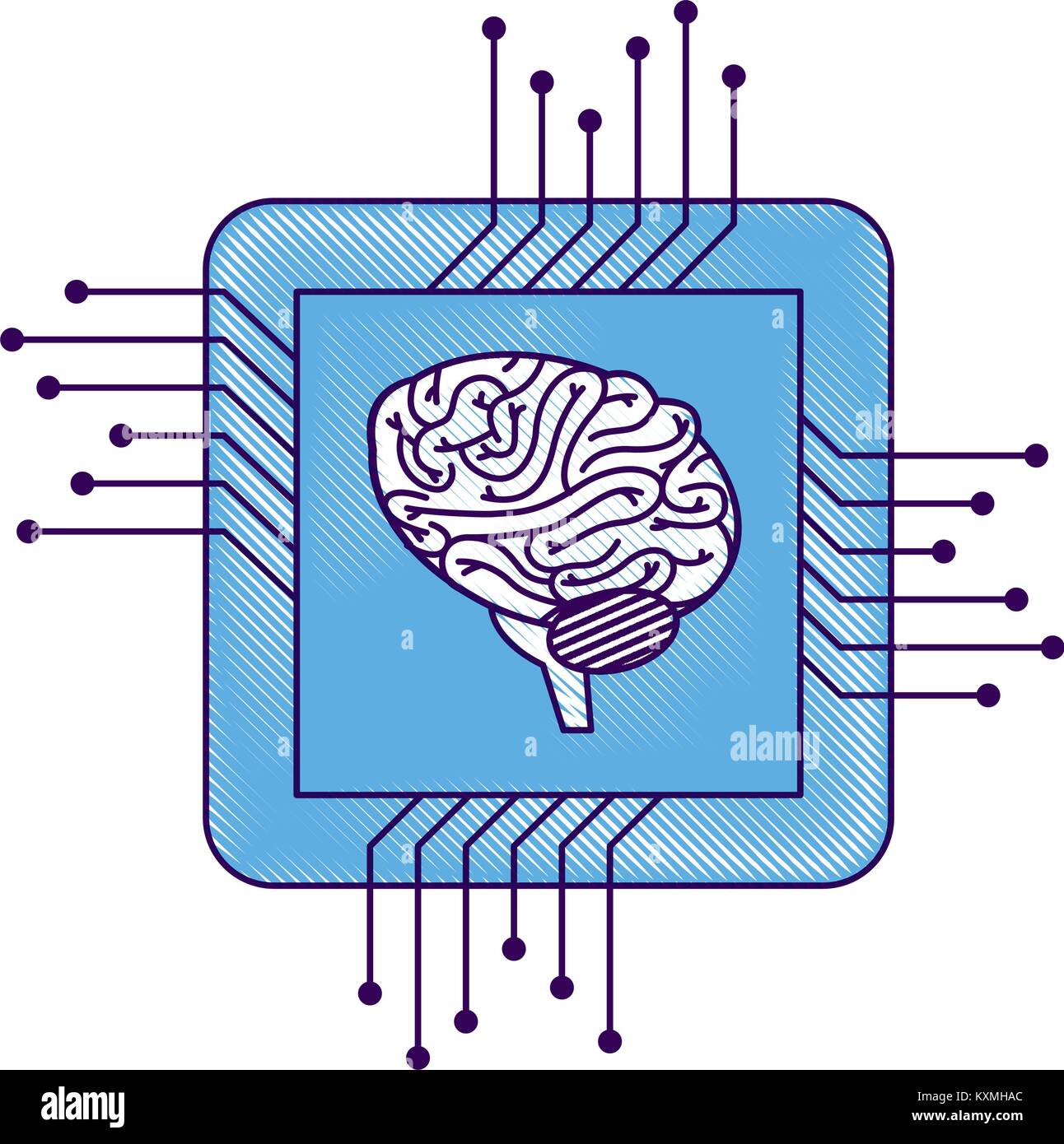 processor circuit with brain Stock Vector Image & Art - Alamy