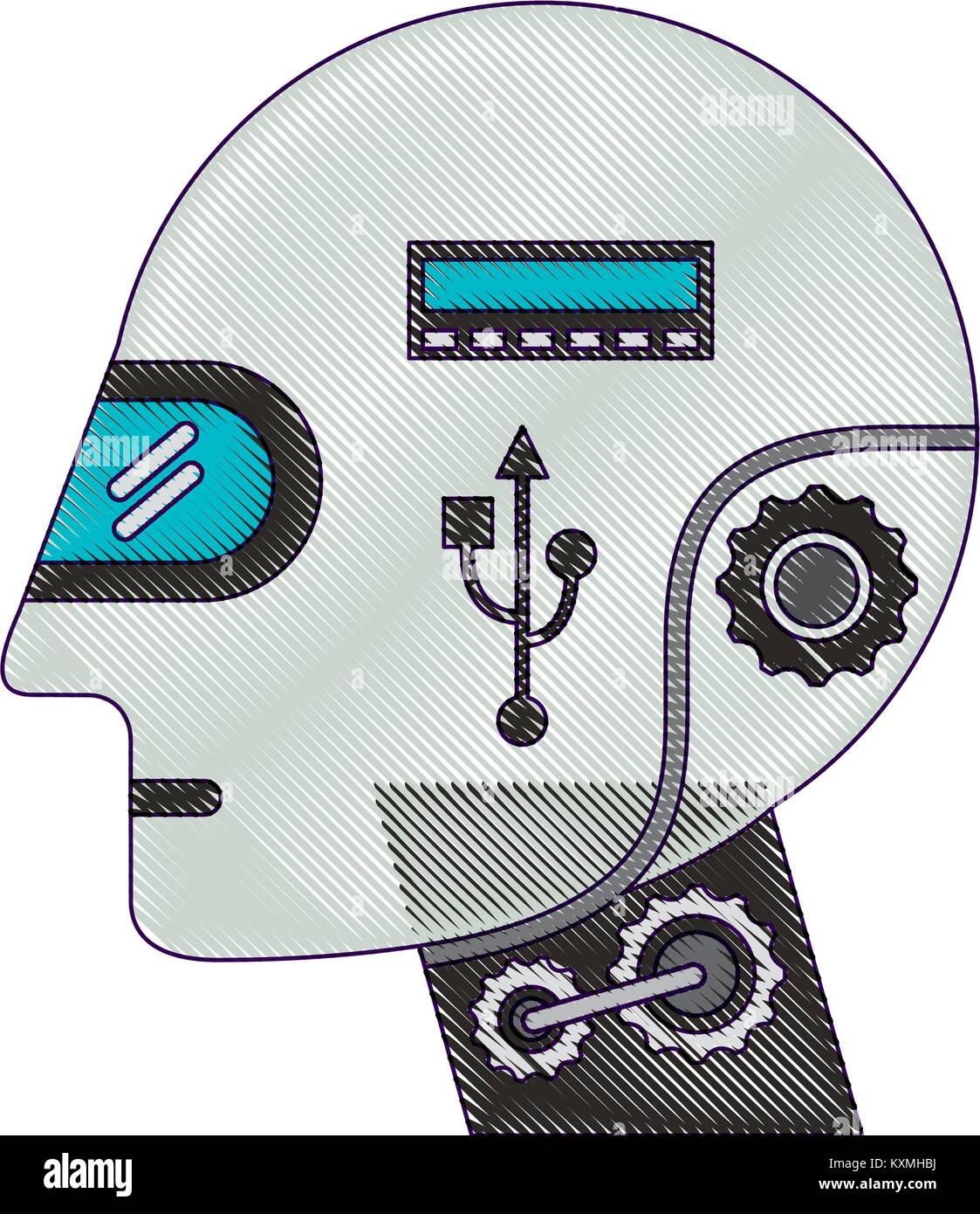 humanoid robot profile icon Stock Vector Image & Art - Alamy