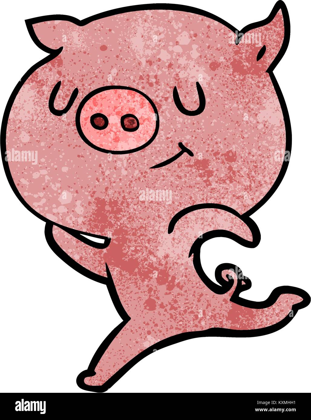 happy cartoon pig running Stock Vector Image & Art - Alamy