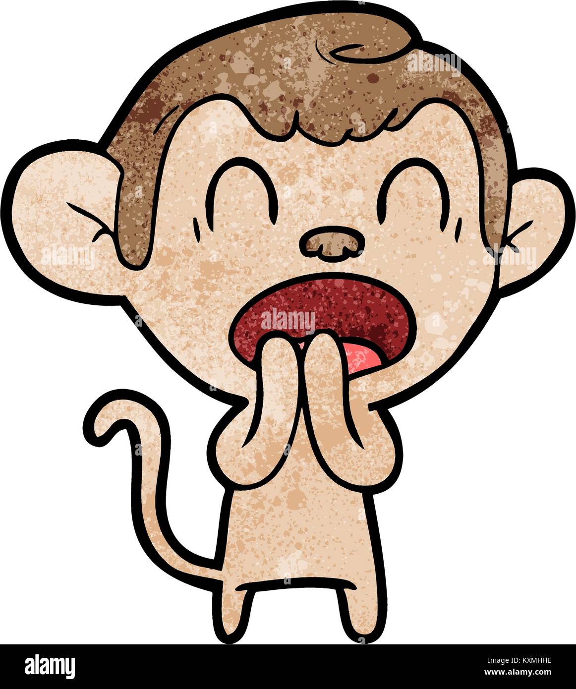 yawning cartoon monkey Stock Vector Image & Art - Alamy