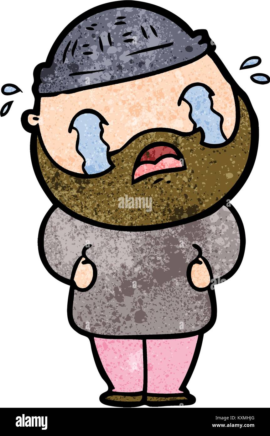 cartoon bearded man crying Stock Vector Image & Art - Alamy