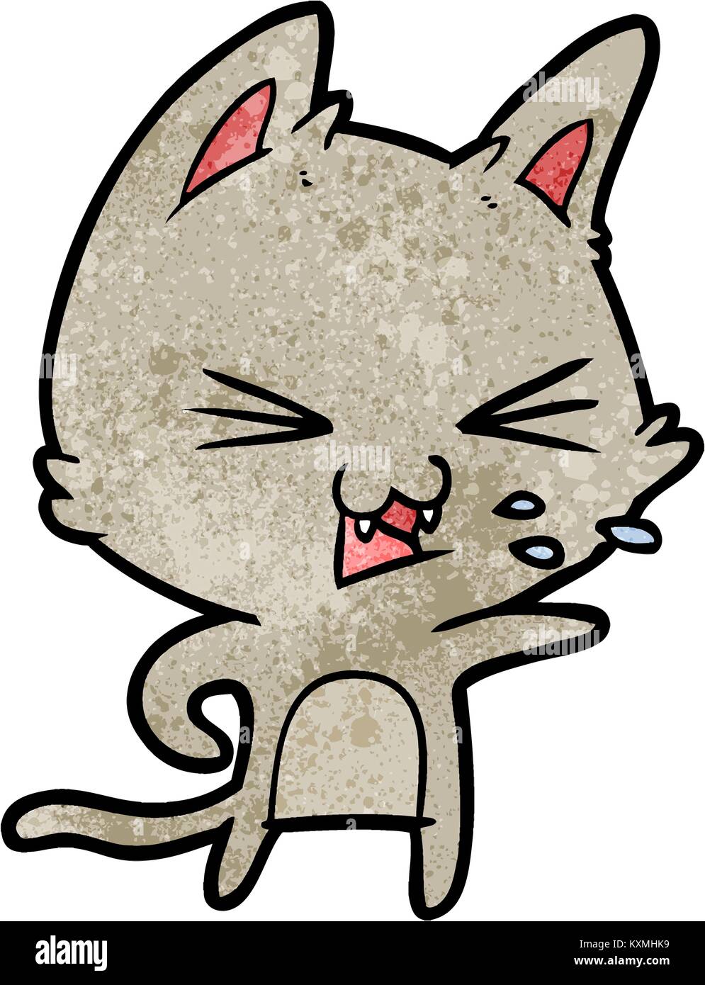 cartoon cat hissing Stock Vector Image & Art - Alamy