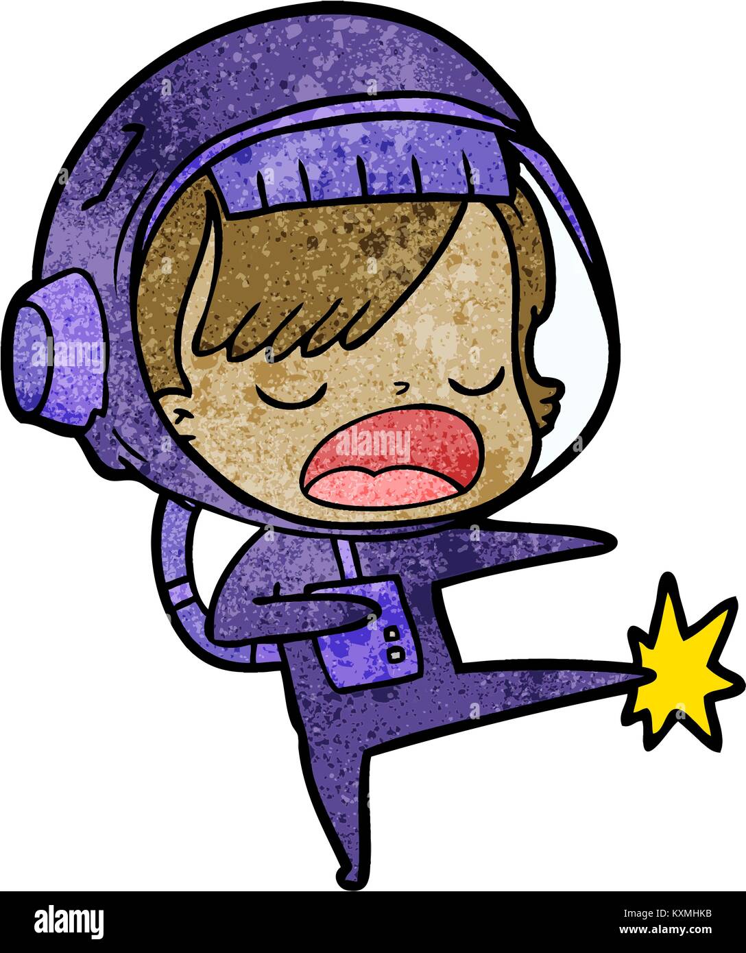 cartoon astronaut woman kicking Stock Vector Image & Art - Alamy
