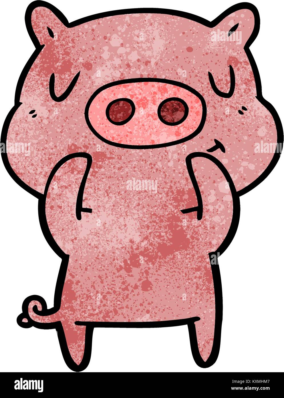 cartoon content pig Stock Vector Image & Art - Alamy