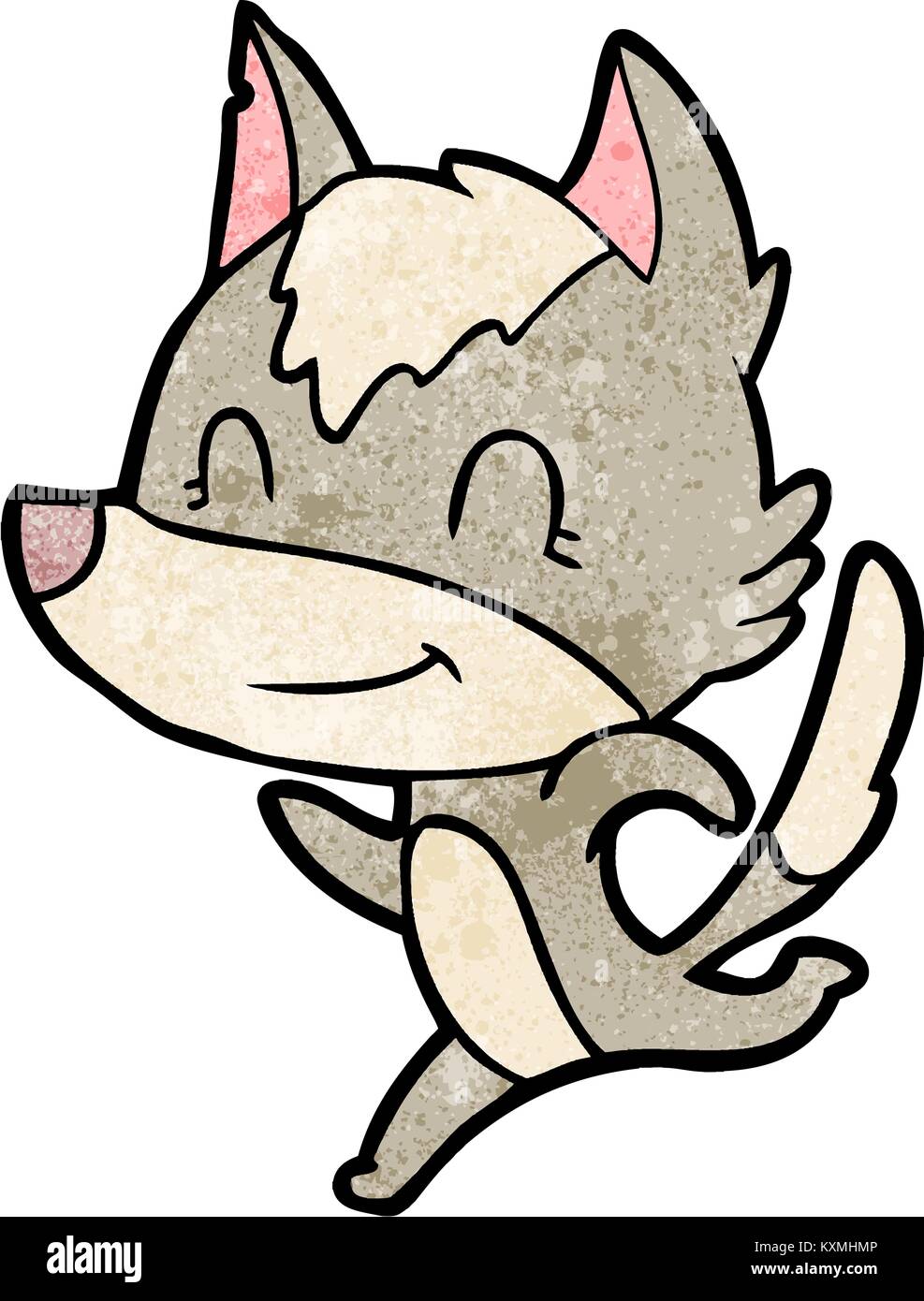 friendly cartoon wolf running Stock Vector Image & Art - Alamy