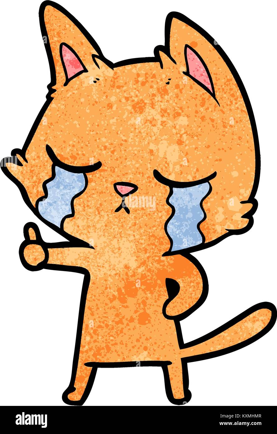 crying cartoon cat Stock Vector Image & Art - Alamy