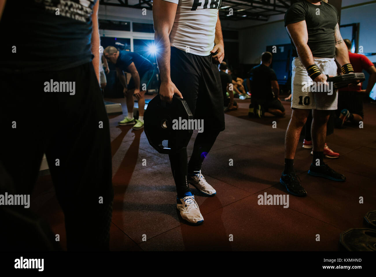 Crossfit group training workout indoors. Group fitness workout Stock ...