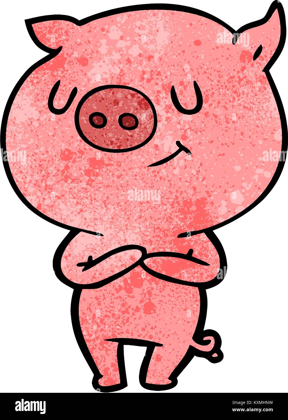 happy cartoon pig Stock Vector Image & Art - Alamy