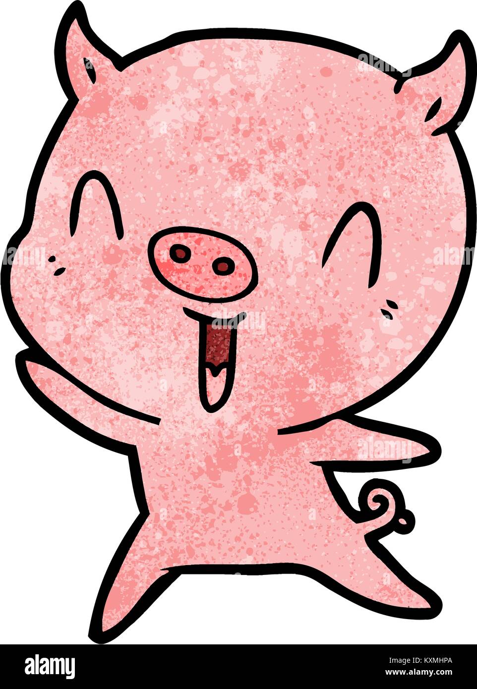 happy cartoon pig Stock Vector Image & Art - Alamy