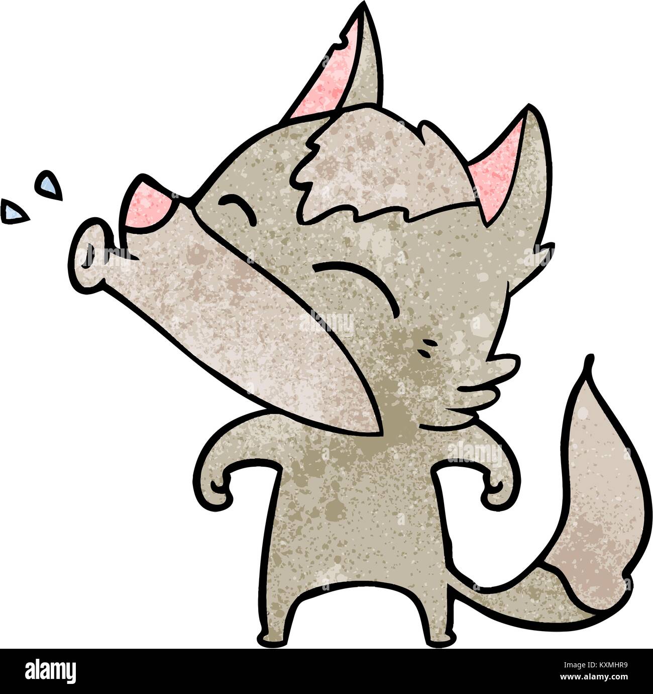 howling wolf cartoon Stock Vector Image & Art - Alamy