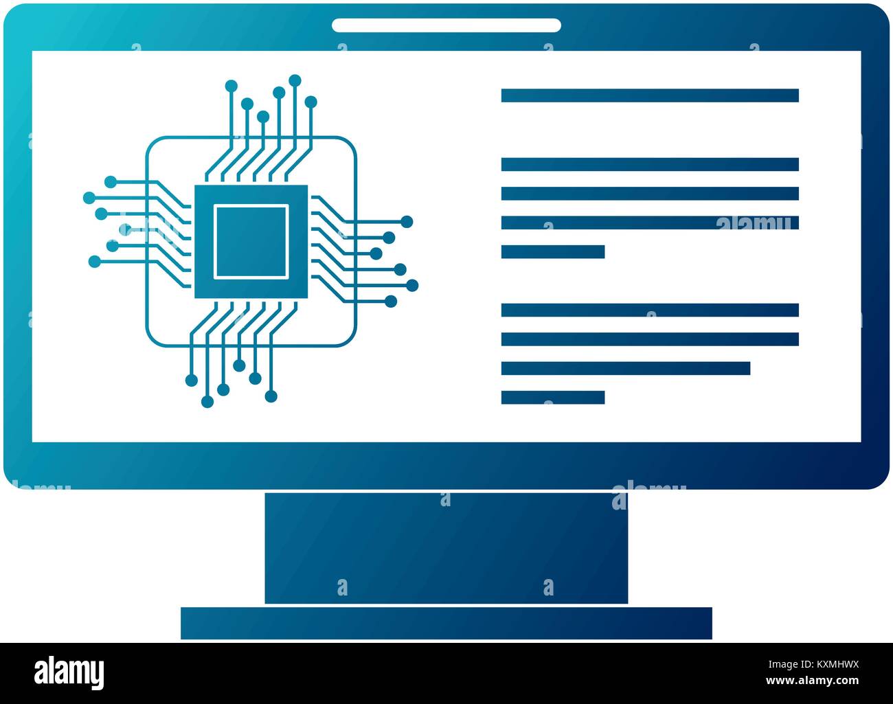 monitor computer with processor circuit Stock Vector Image & Art - Alamy