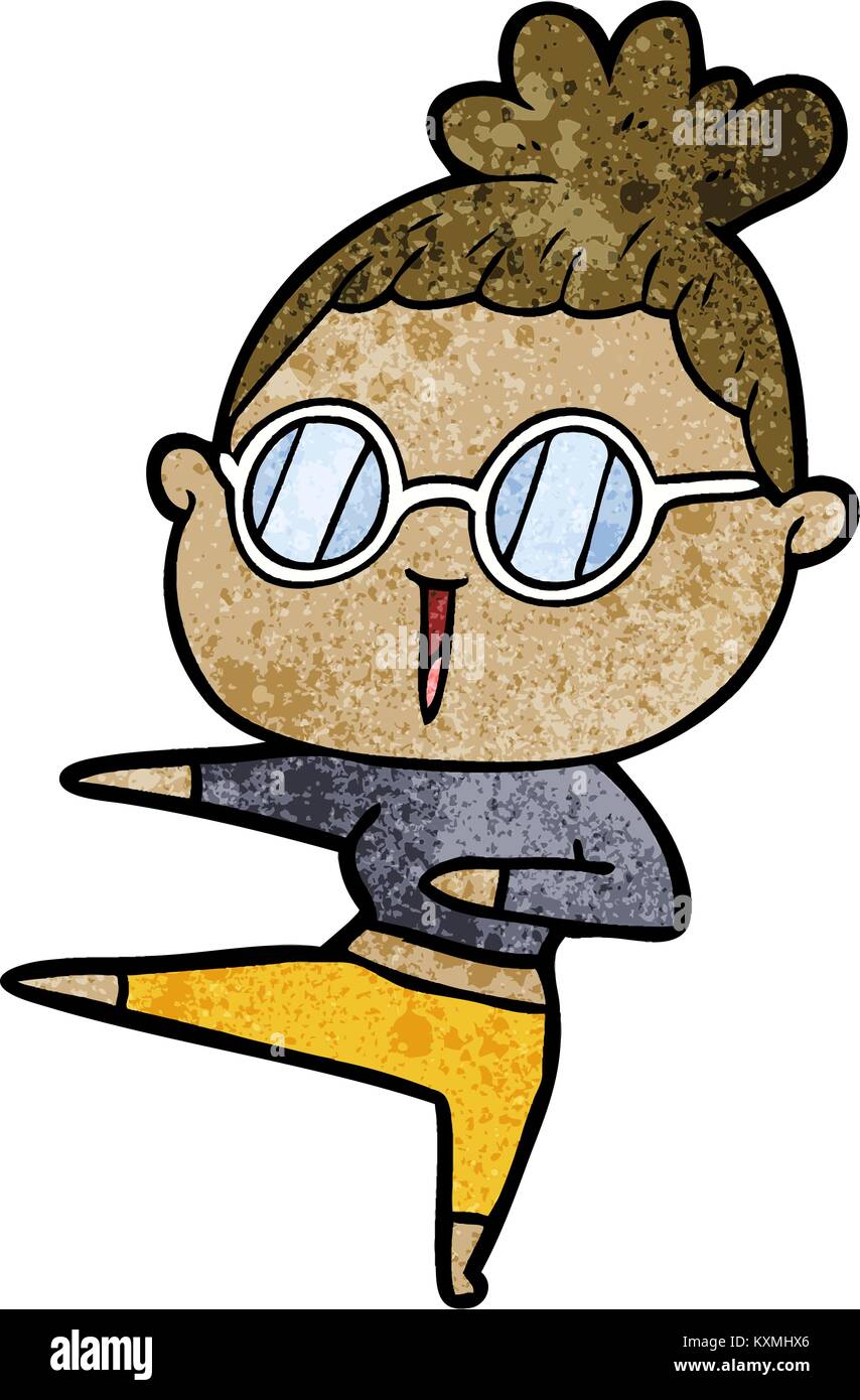 cartoon woman wearing spectacles Stock Vector Image & Art - Alamy