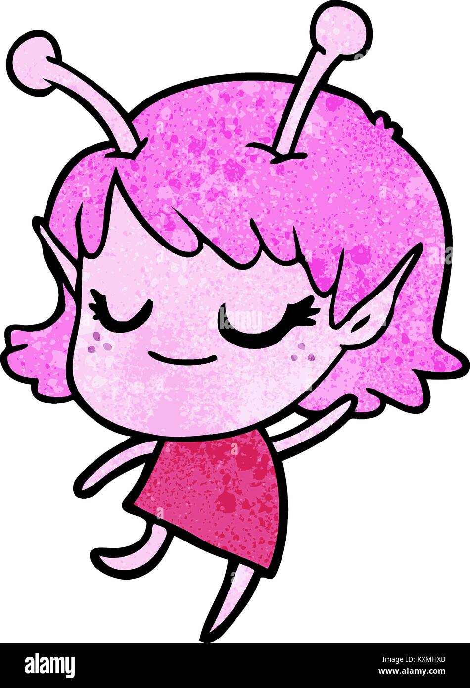 smiling alien girl cartoon Stock Vector Image & Art - Alamy