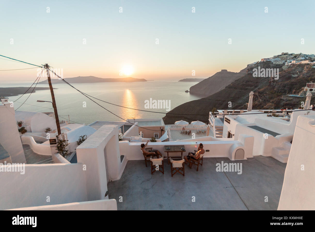 Just before sunset in Santorini, Greece Stock Photo - Alamy