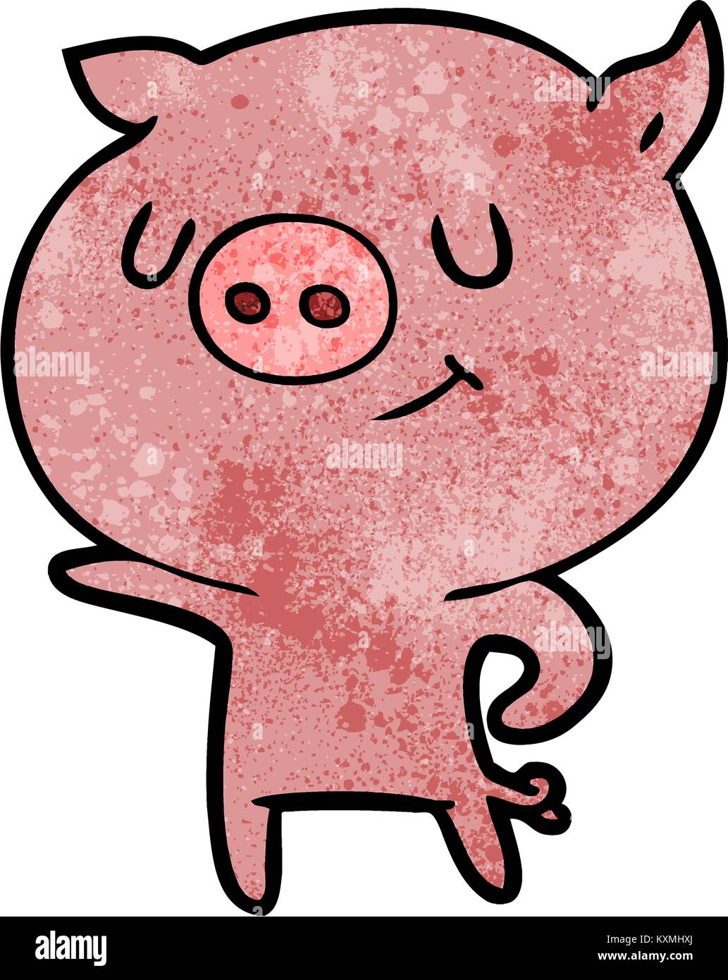 happy cartoon pig Stock Vector Image & Art - Alamy