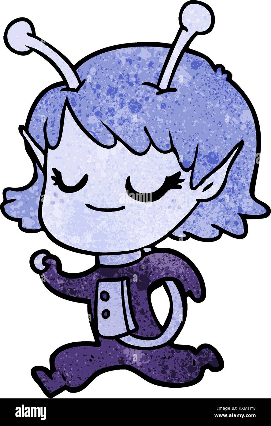 smiling alien girl cartoon Stock Vector Image & Art - Alamy