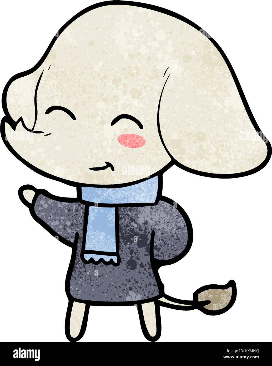 cute cartoon elephant in winter clothes Stock Vector Image & Art - Alamy