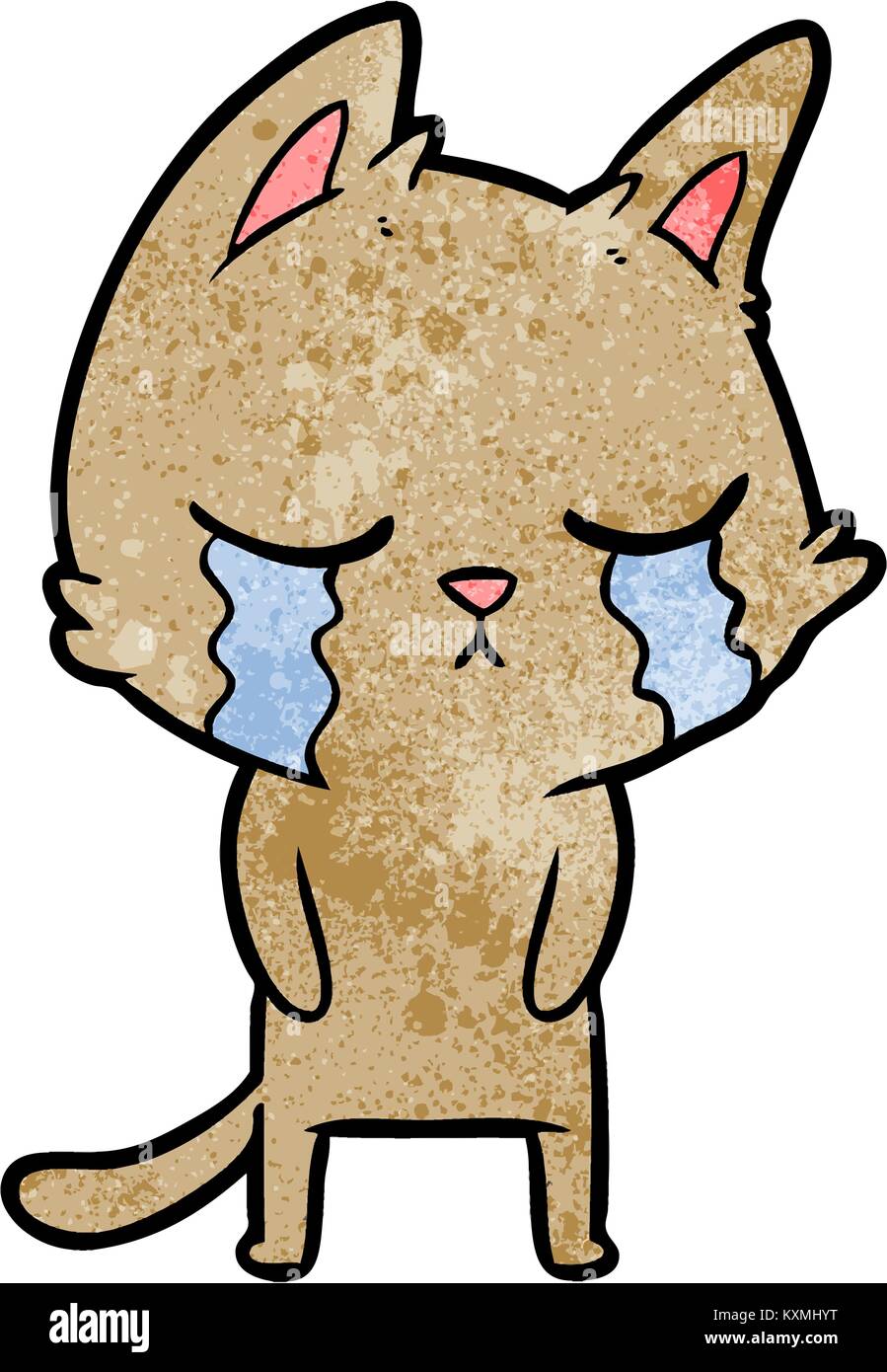 crying cartoon cat Stock Vector Image & Art - Alamy