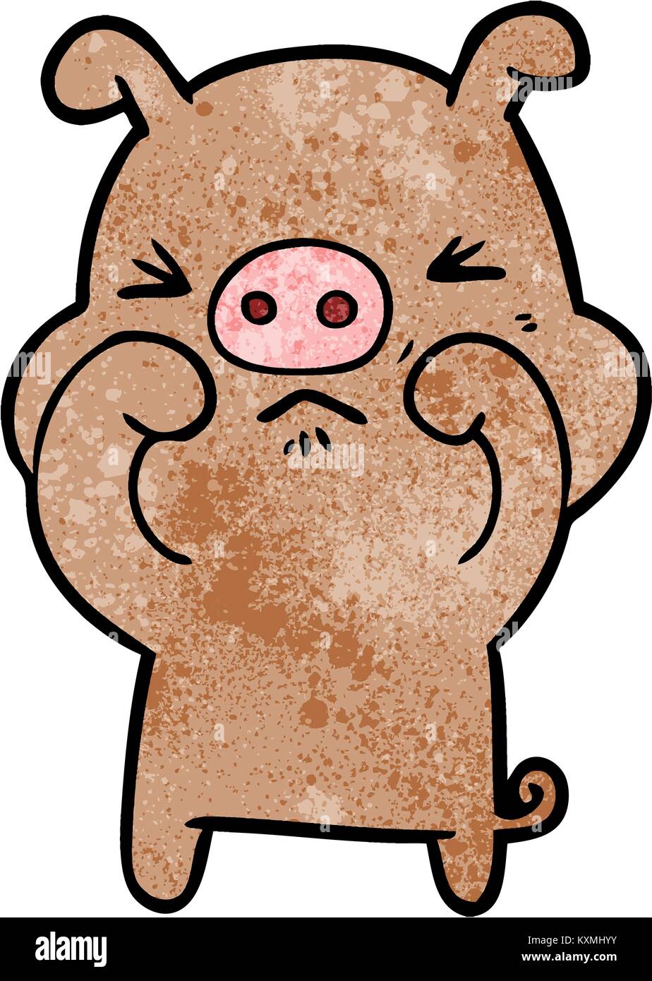 cartoon grumpy pig Stock Vector Image & Art - Alamy