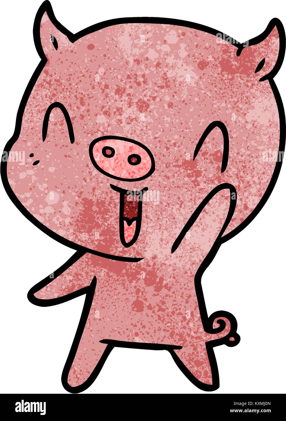 happy cartoon pig Stock Vector Image & Art - Alamy