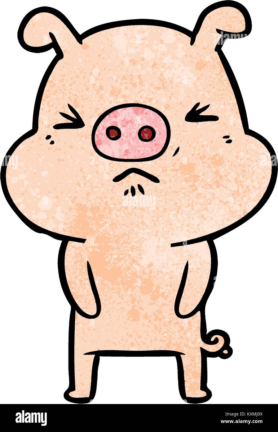 cartoon grumpy pig Stock Vector Image & Art - Alamy
