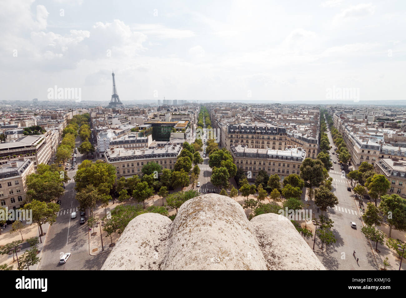 view of paris from the top of the Arc de Triomphe Stock Photo - Alamy
