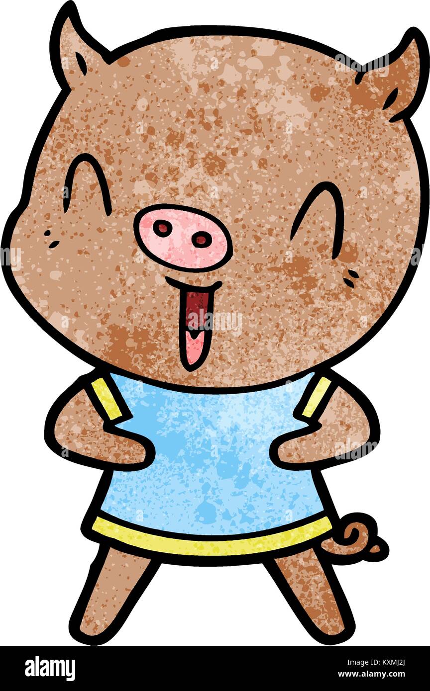 happy cartoon pig Stock Vector Image & Art - Alamy