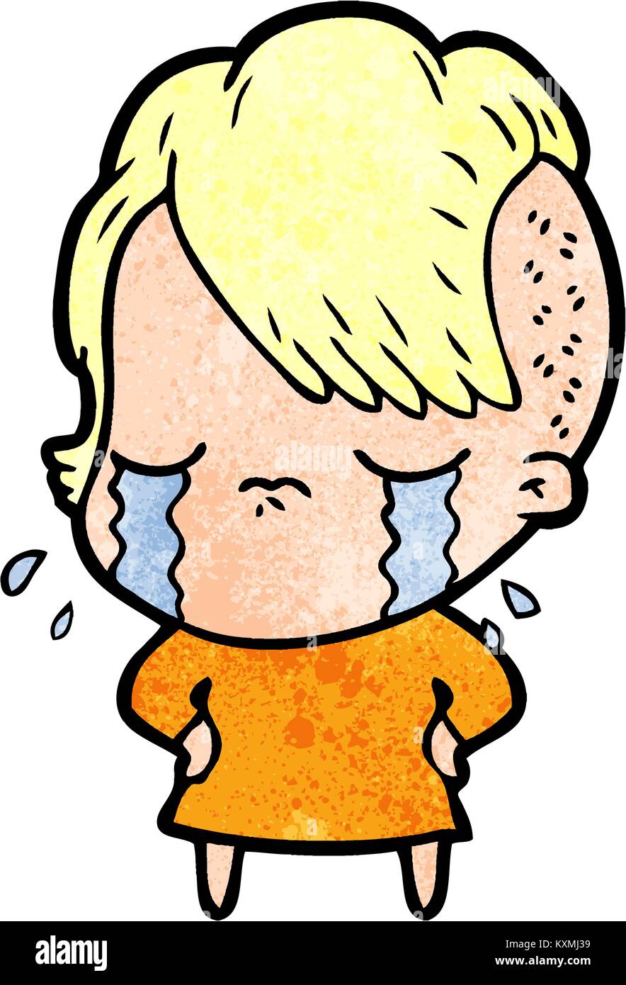 cartoon crying girl Stock Vector Image & Art - Alamy